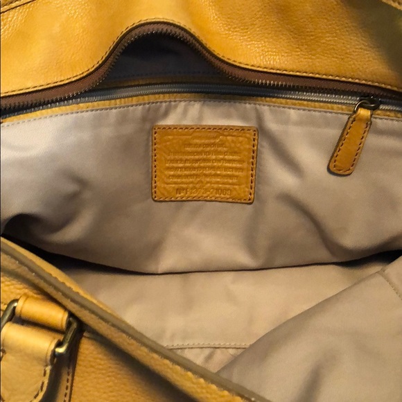 Coach | Bags | Coach Yellow Leather Overnight Bag | Poshmark